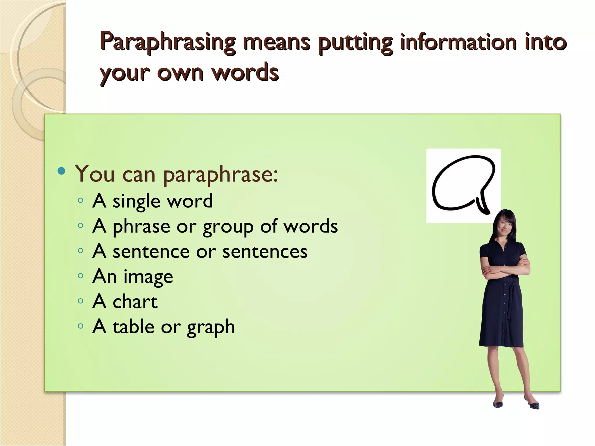 Paraphrasing- a Reading Comprehension Skill | PPT