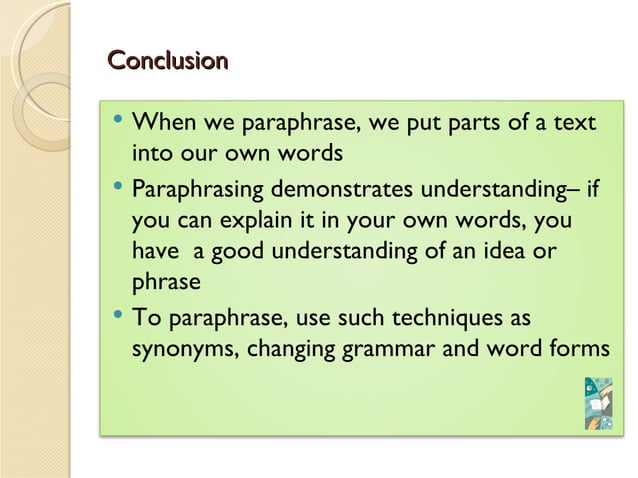 Paraphrasing- a Reading Comprehension Skill | PPT