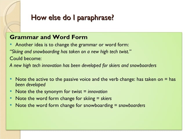 Paraphrasing- a Reading Comprehension Skill | PPT