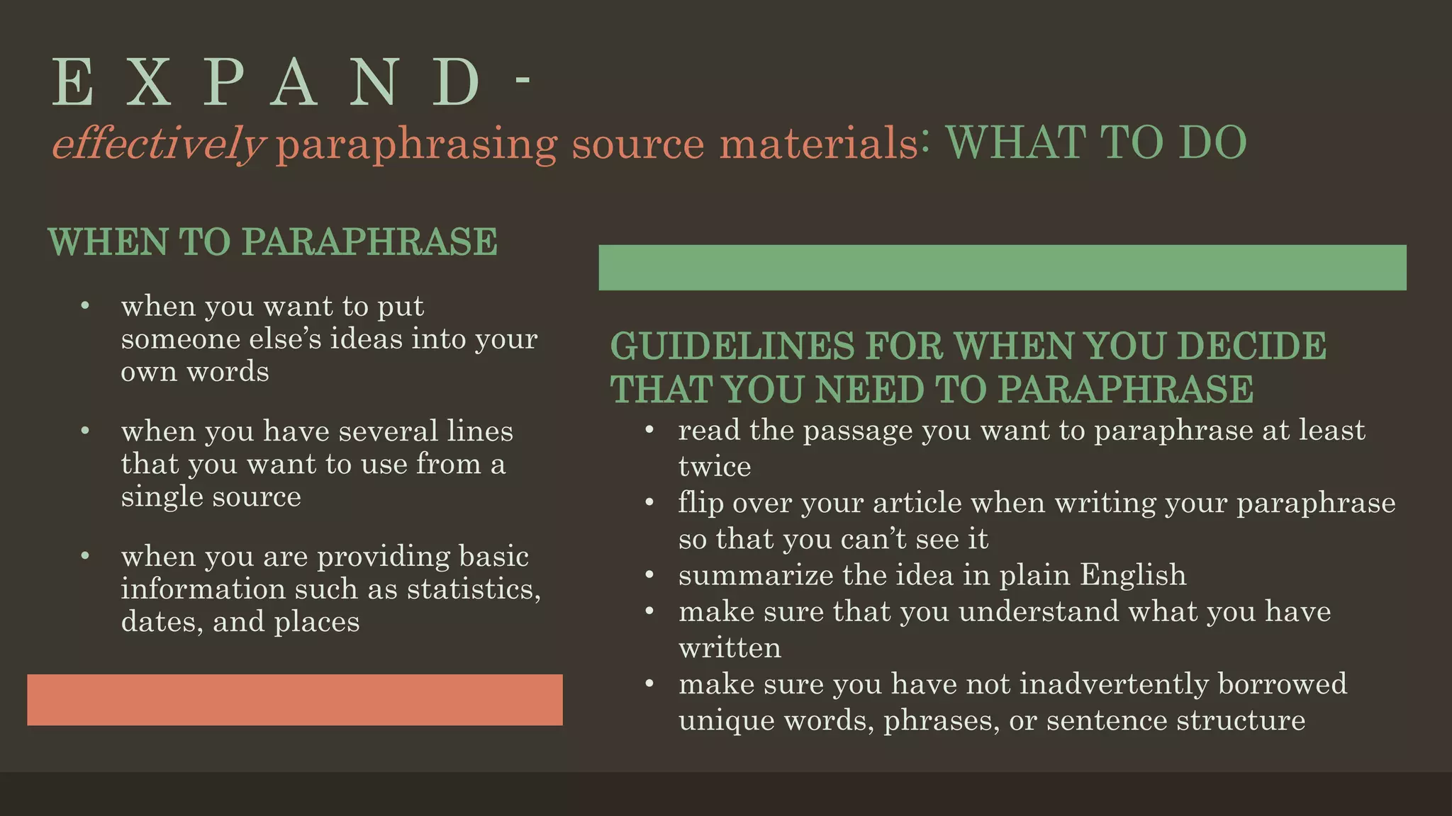 Paraphrasing and Quoting | PPTX