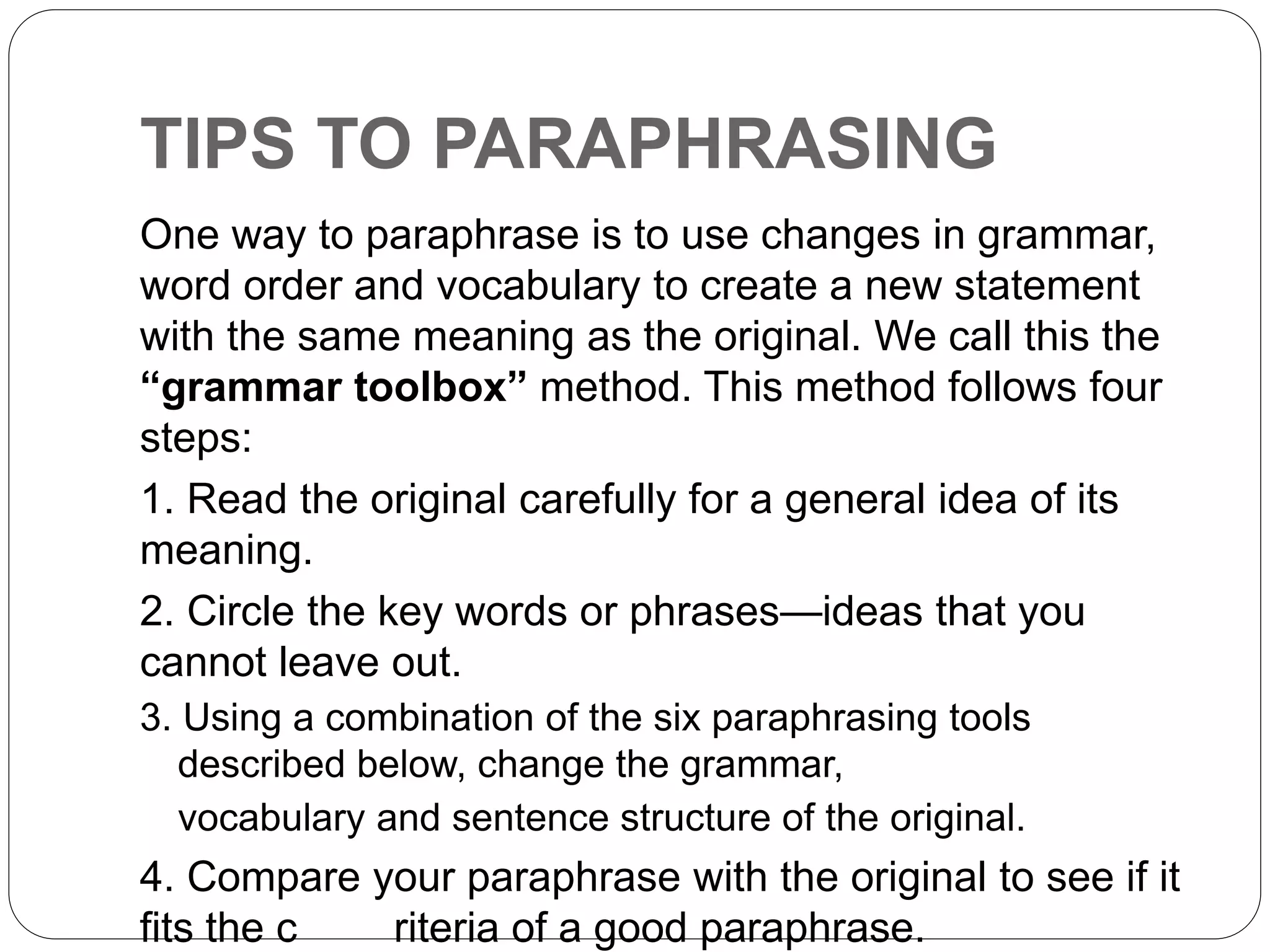 Paraphrasing and Summarizing.pptx