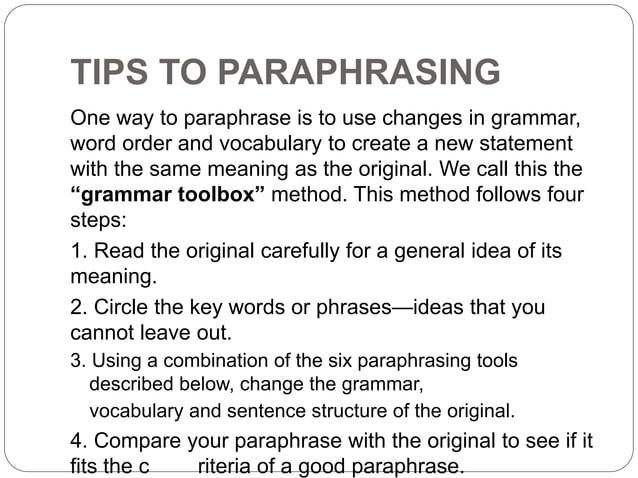 Paraphrasing and Summarizing.pptx