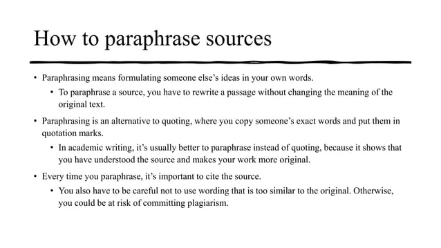 PARAPHRASING AND SUMMARIZING.pptx | Resume Writing and Advice | Job Search