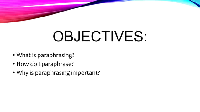 Paraphrasing | PPTX
