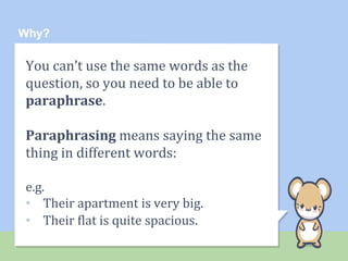 Paraphrasing for IELTS - writing task 1 | PPT