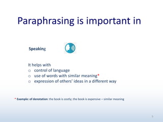 PARAPHRASING II | PPT