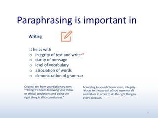 PARAPHRASING II | PPT