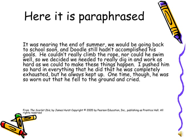 Paraphrasing information presentation | PPT