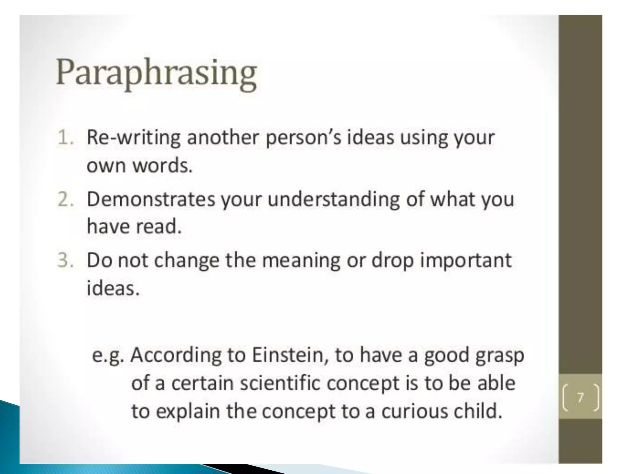 Paraphrasing in research | PPTX