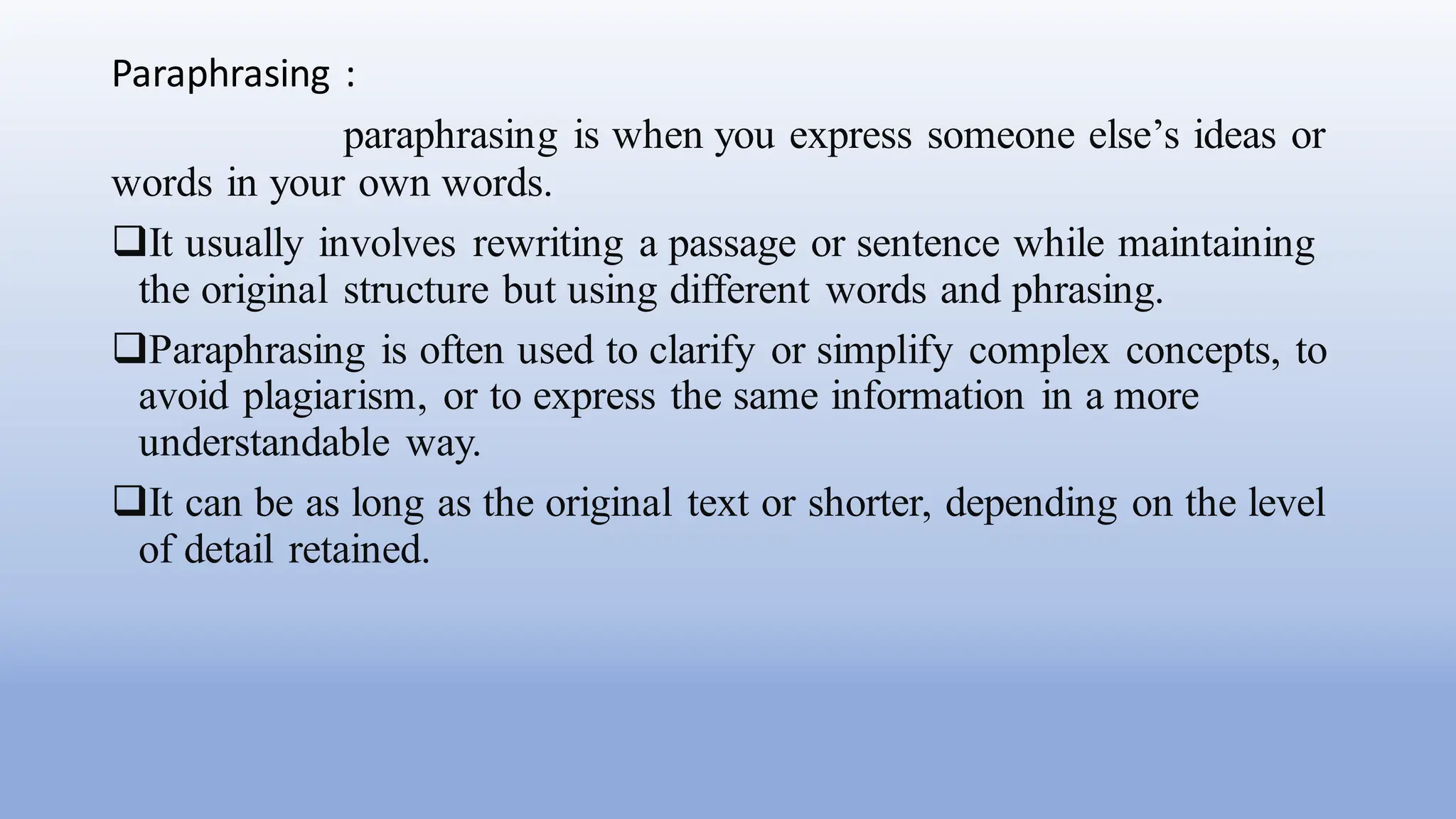 Paraphrasing nd summarising.pdf english academics | PDF