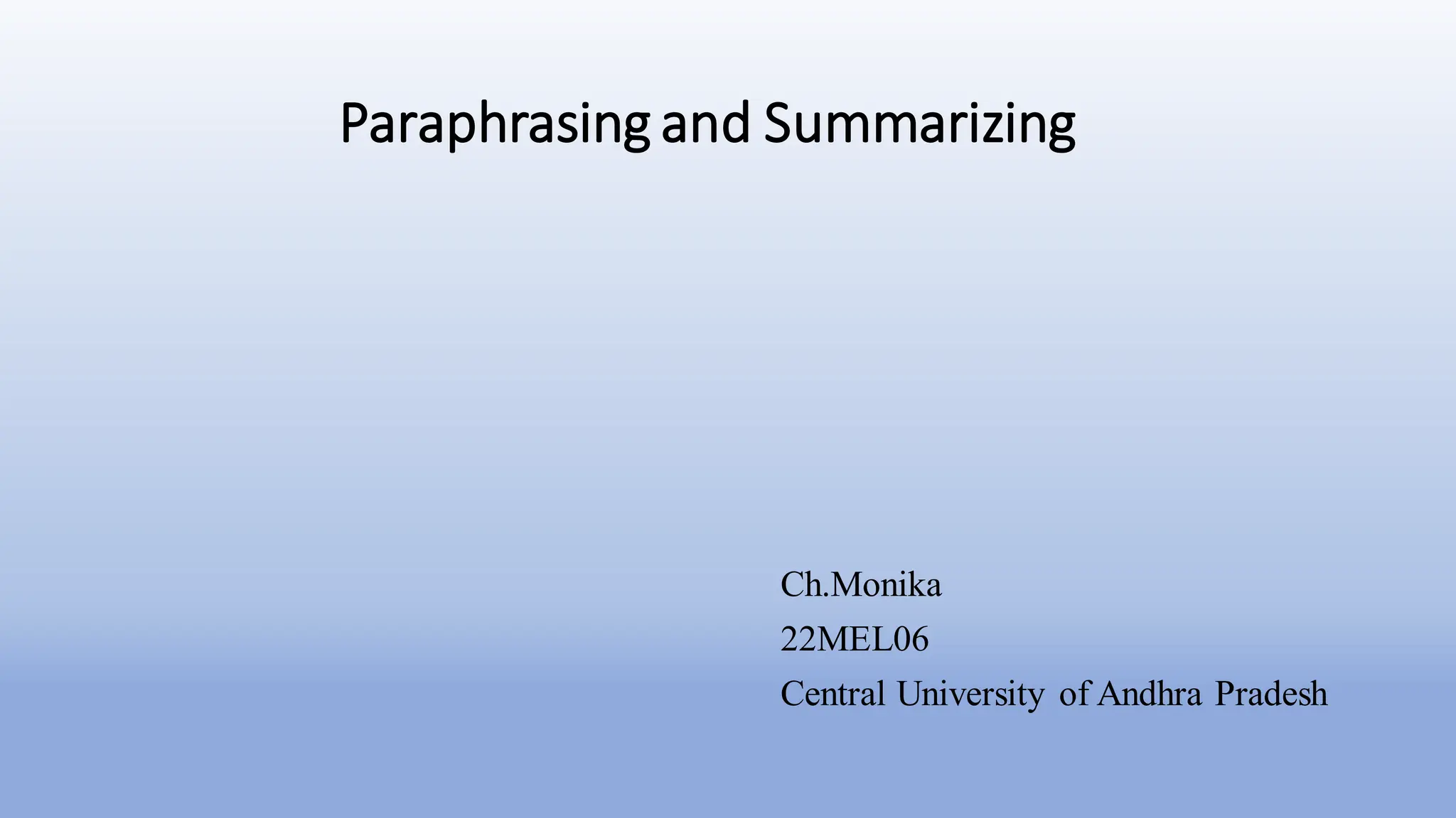Paraphrasing nd summarising.pdf english academics | PPT