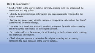 Paraphrasing nd summarising.pdf english academics | PDF