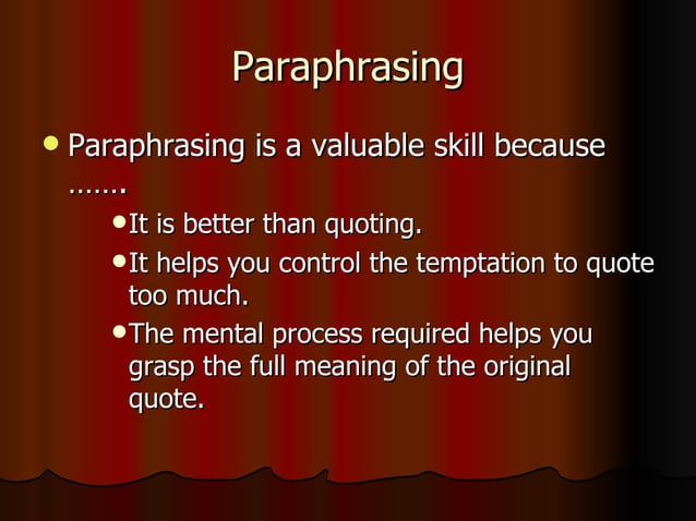 Paraphrasing Power Point | PPT