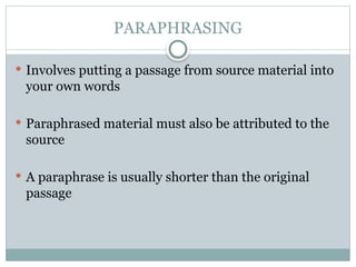 paraphrasing_powerpoint. Power Point Presentation | PPTX