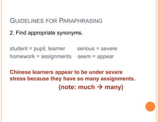 Paraphrasing ppt | PPTX