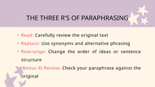Paraphrasing Rewriting Ideas in Your Own Words.pptx