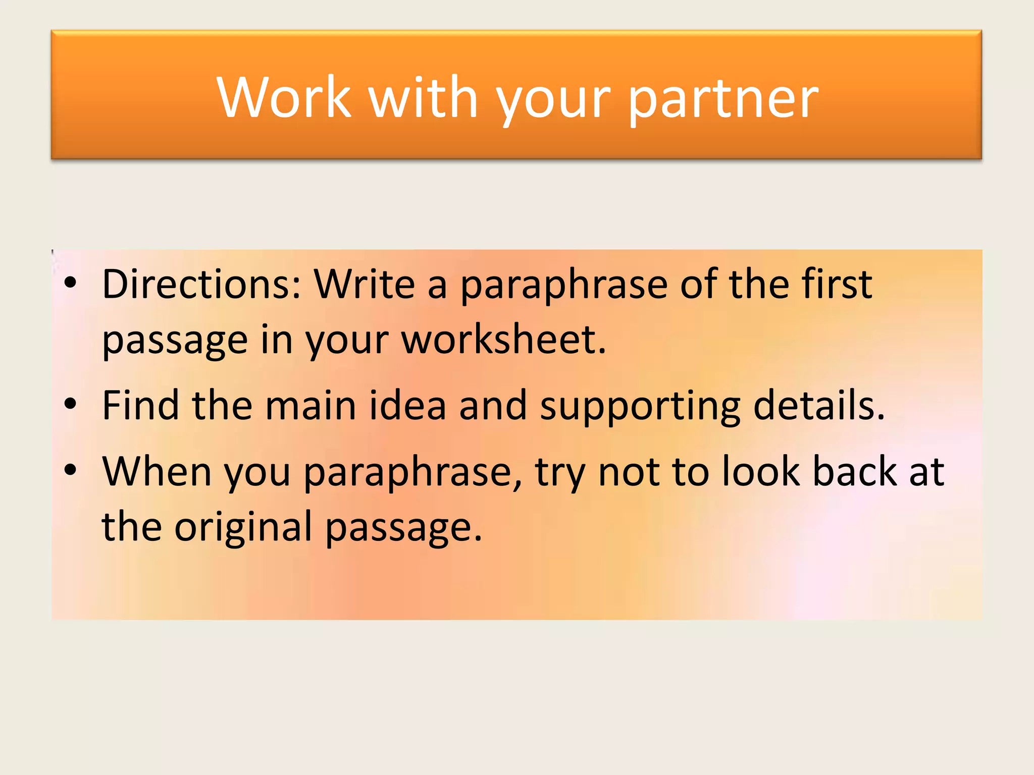 Paraphrasing skills | PPT