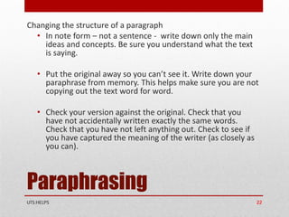 Paraphrasing, Summarising and Quoting to Avoid Plagiarism.pdf