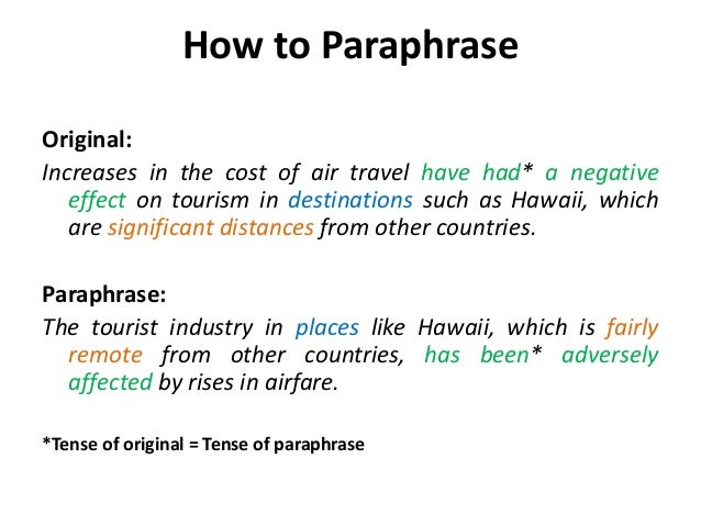 Paraphrasing, Summarizing, and Quoting Information