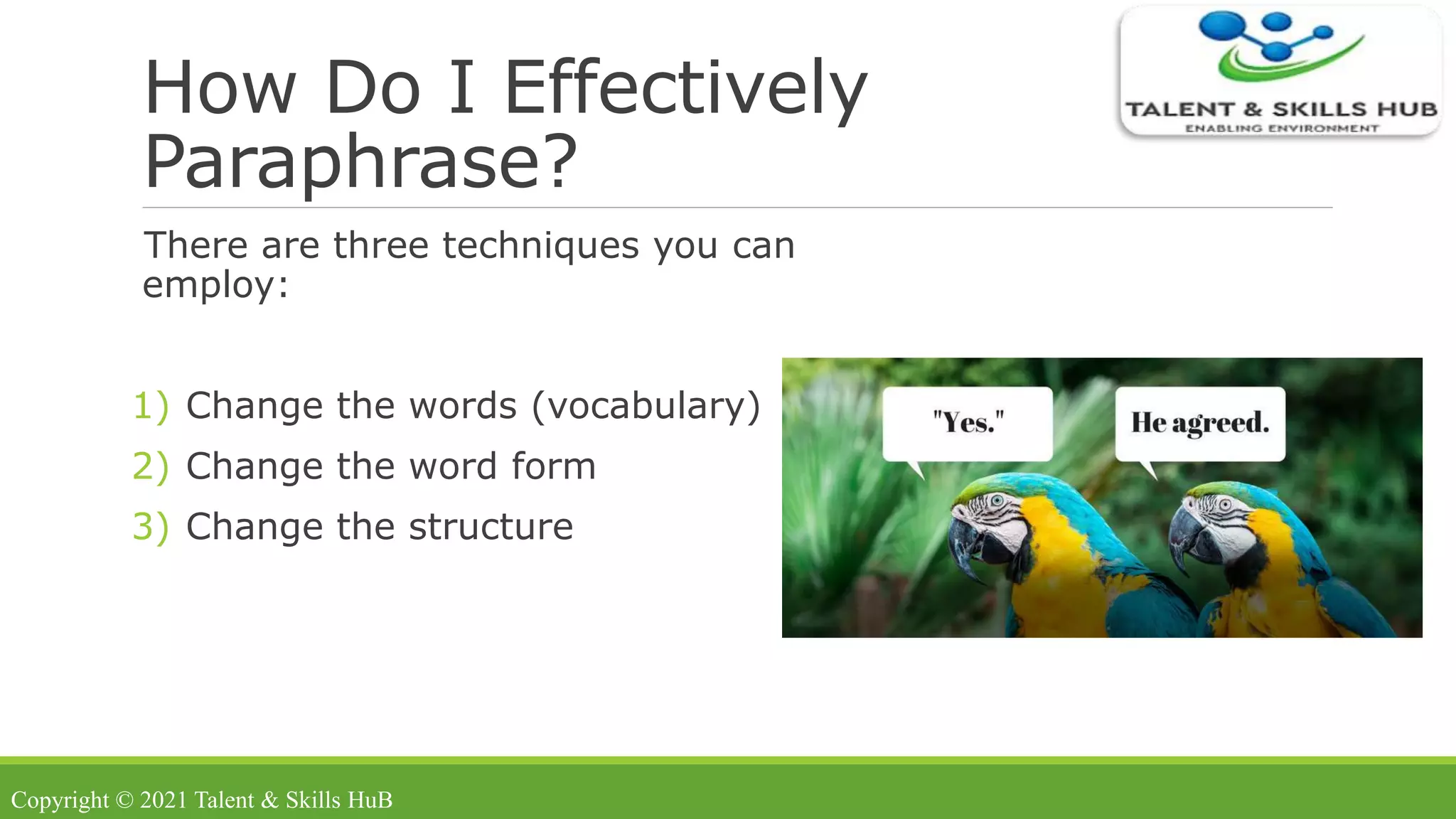 Paraphrasing techniques | PPTX