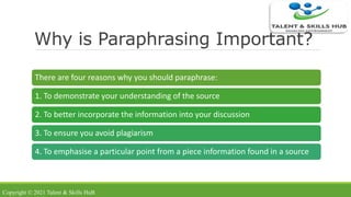 Paraphrasing techniques | PPTX