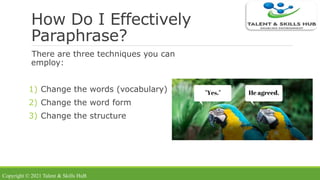 Paraphrasing techniques | PPTX
