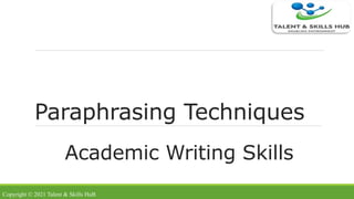 Paraphrasing techniques | PPT