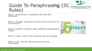 Paraphrasing techniques | PPTX