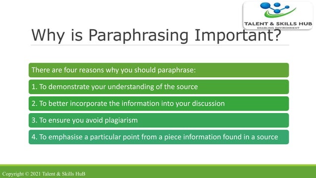Paraphrasing techniques | PPTX | Homework and Study | Education