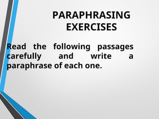 IGCSE First and 2nd language Paraphrasing techniques.ppt