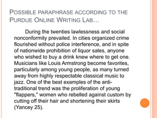 Paraphrasing Tips | PPT