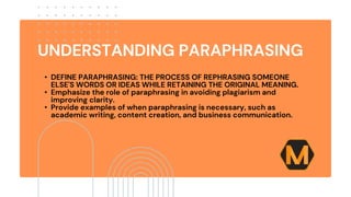 Paraphrasing Tool.pptx | Resume Writing and Advice | Job Search