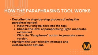 Paraphrasing Tool.pptx | Resume Writing and Advice | Job Search