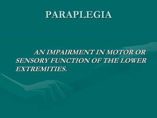 Paraplegia | PPT