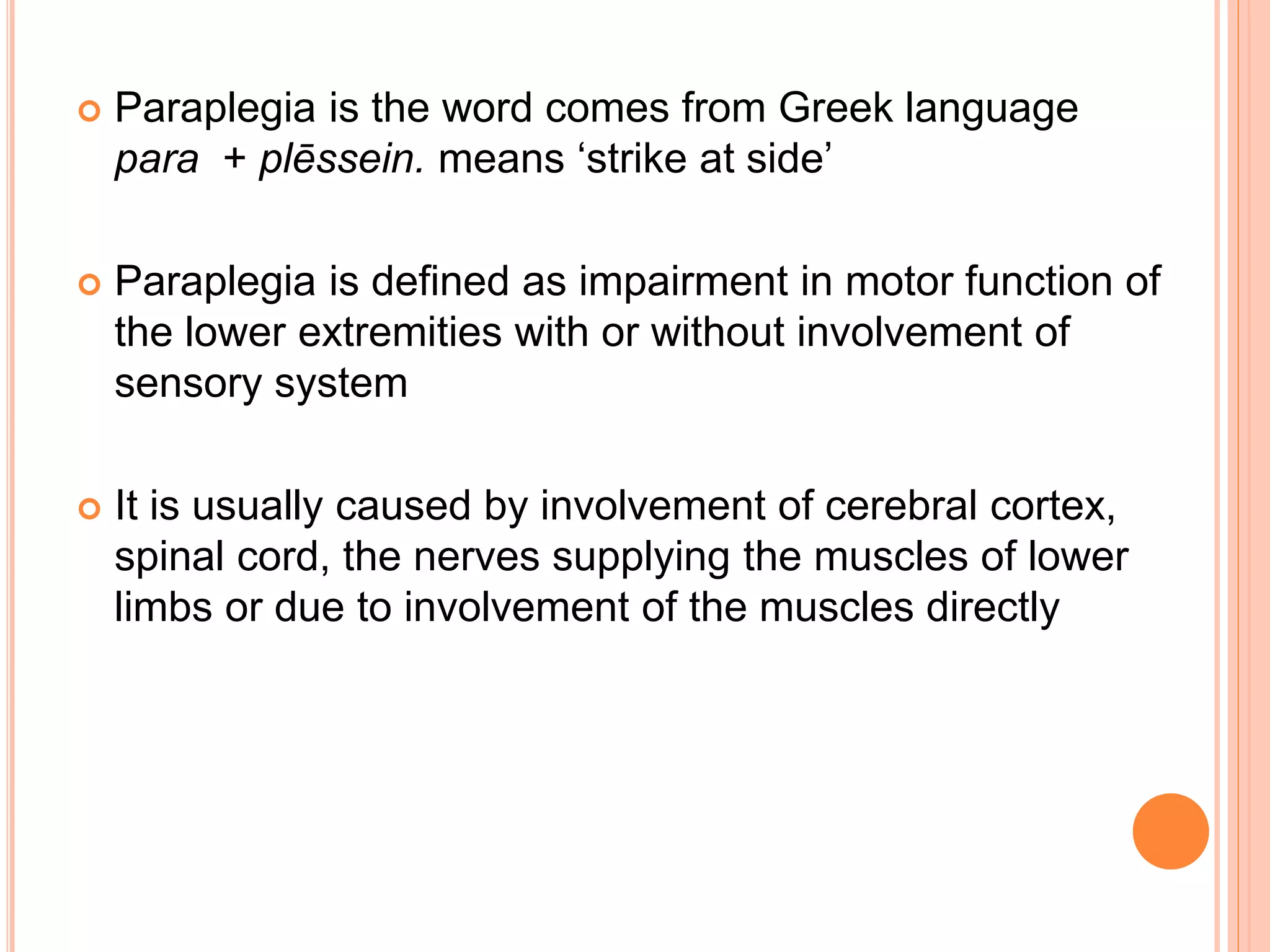 Paraplegia | PPTX
