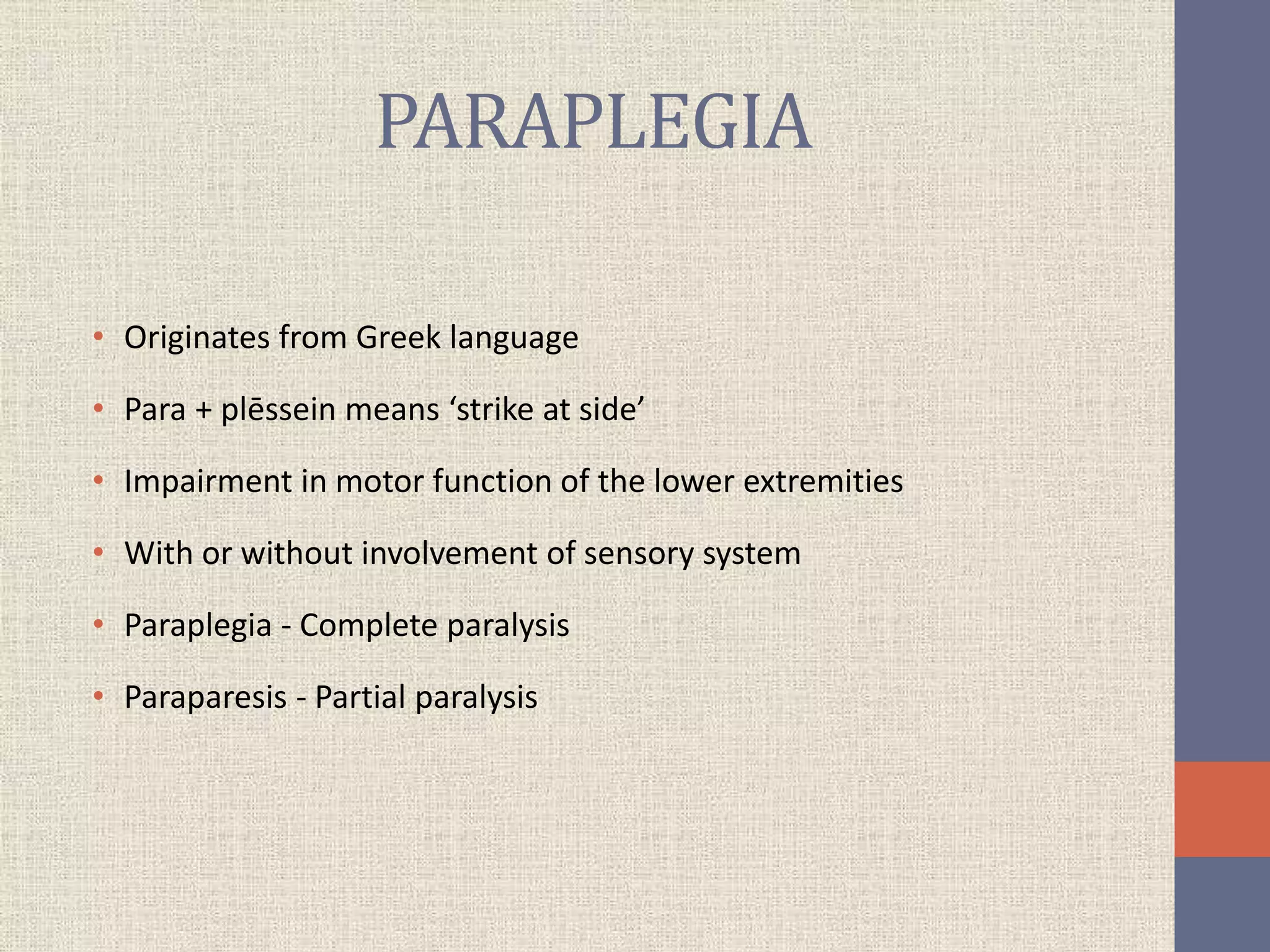 Paraplegia | PPTX