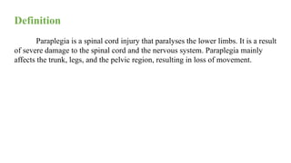Paraplegia(Type of paralysis) Unit-VI.pptx