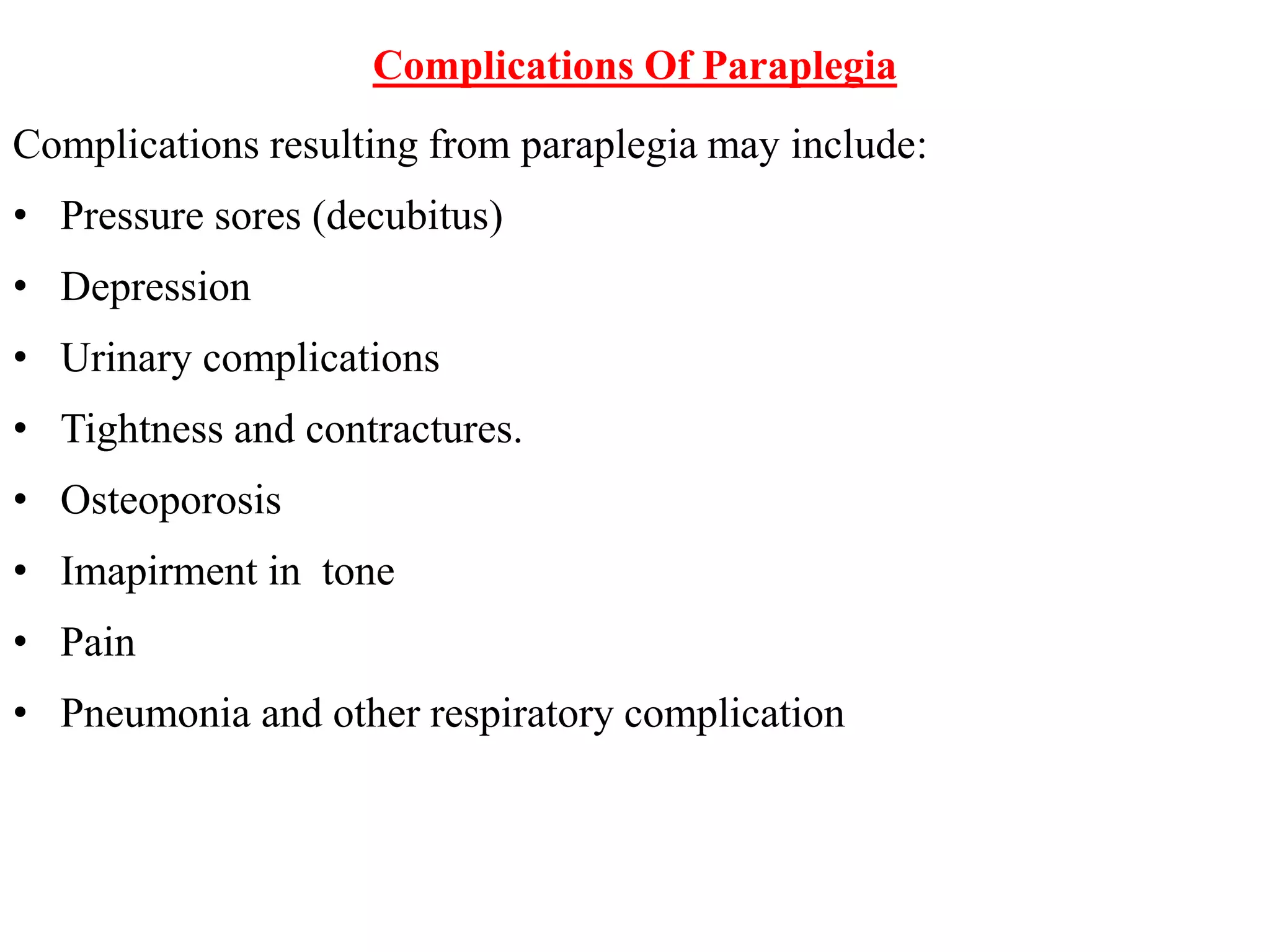 Paraplegia ppt | PPTX