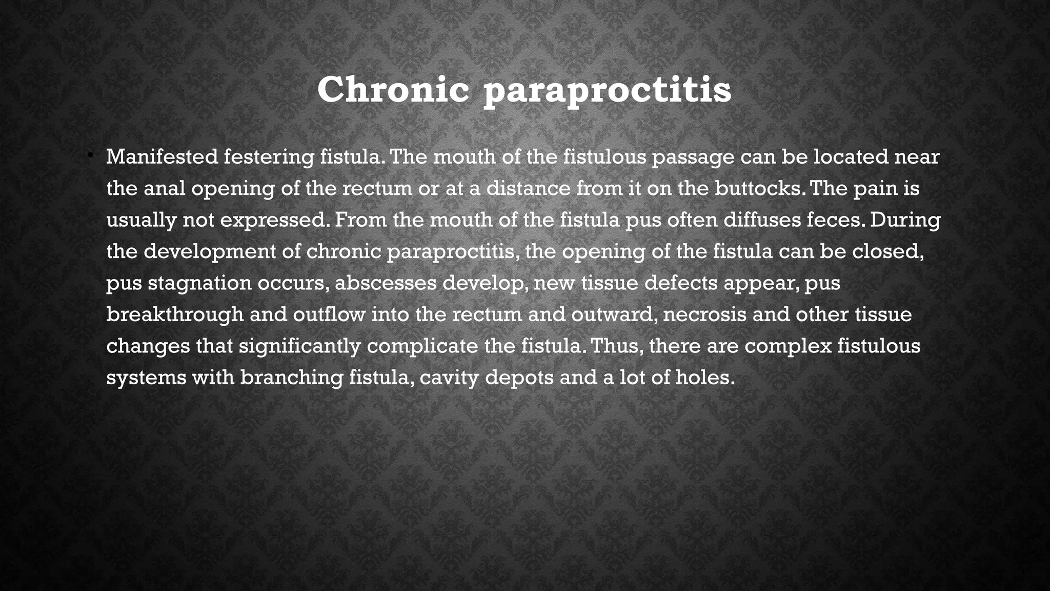 Paraproctitis | PPT