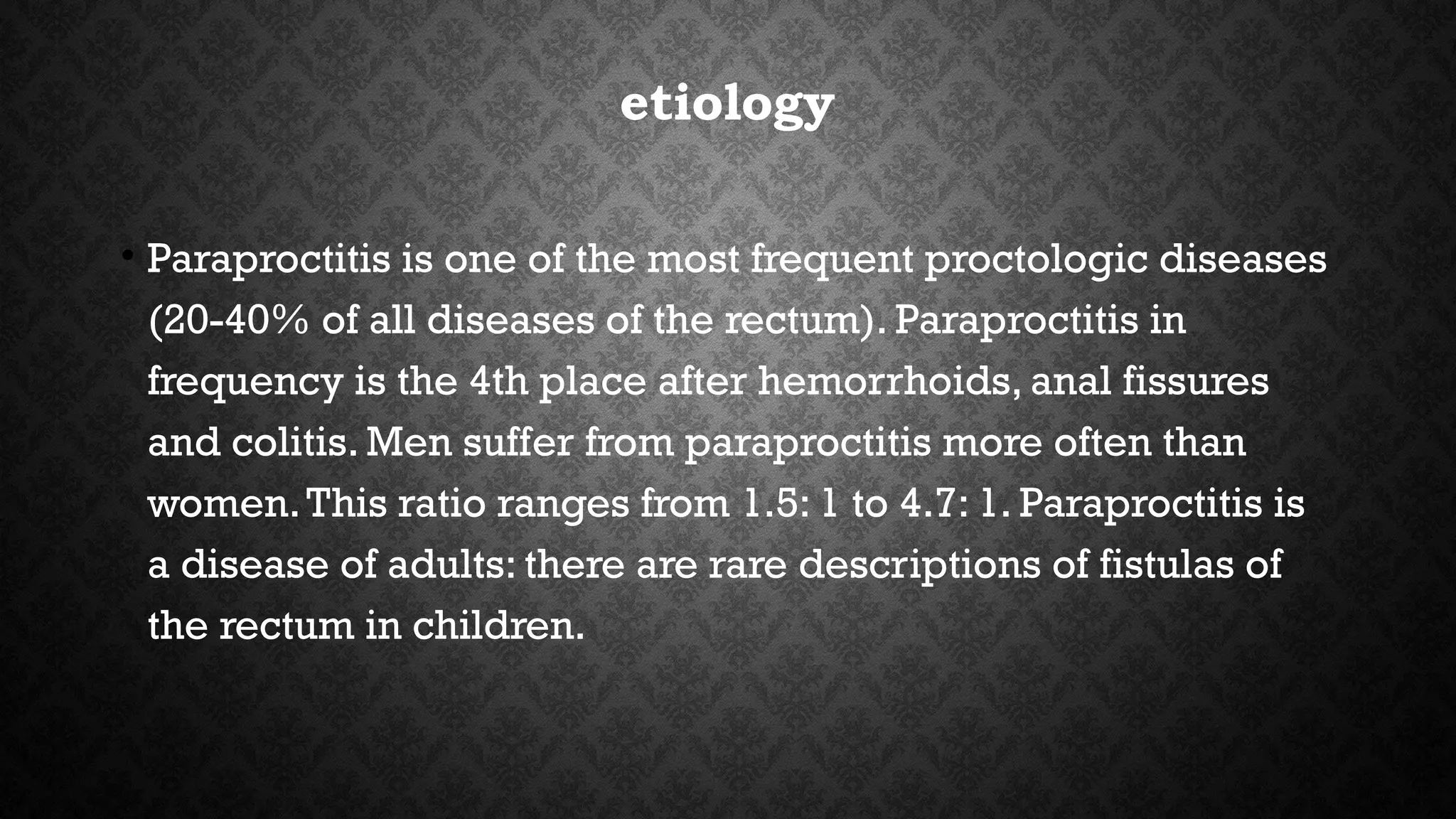 Paraproctitis | PPT