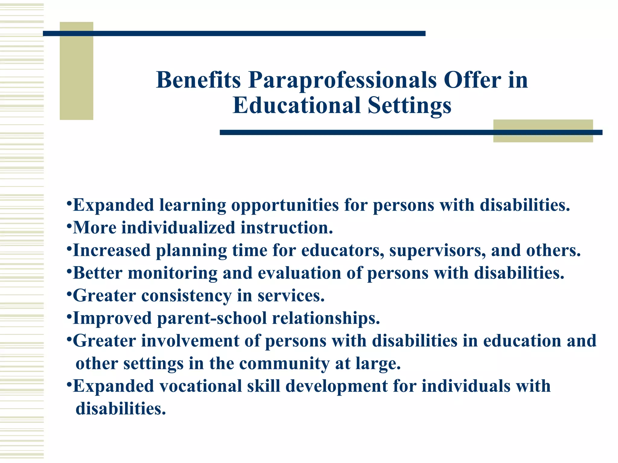 Paraprofessional Orientation: Need to Know | PPT