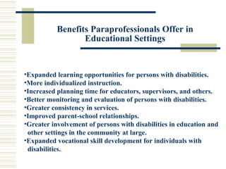 Paraprofessional Orientation: Need to Know | PPT