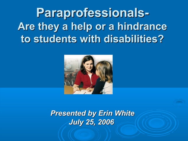 Paraprofessionals | PPT