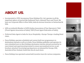 Paras Holidays Company Profile-PDF | PDF