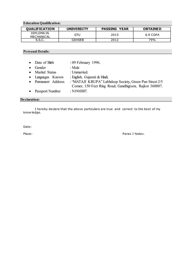 Paras 2018 cv converted | DOCX