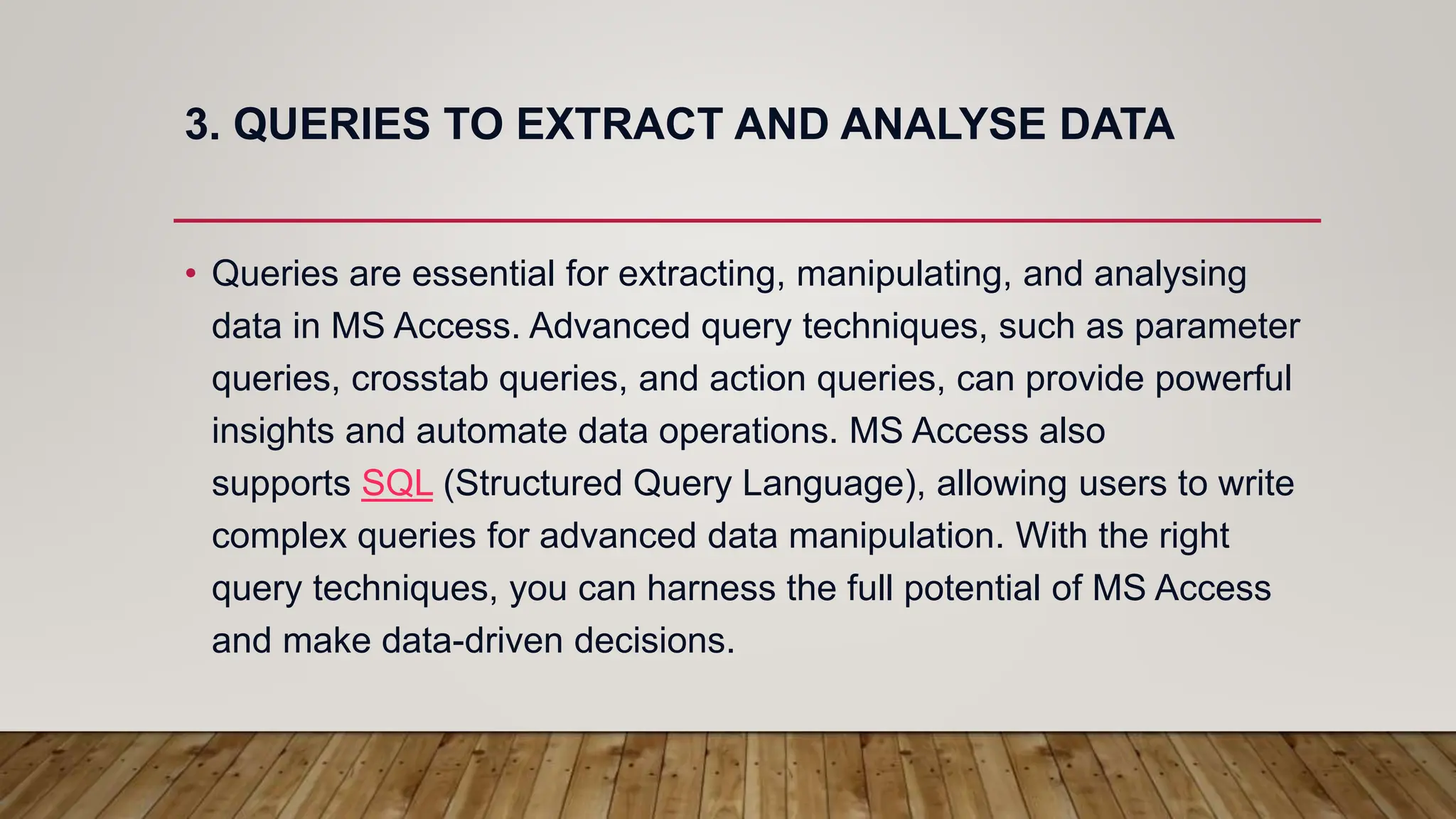 Feature of Microsoft Access power point ppt | PPTX