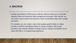 Feature of Microsoft Access power point ppt | PPT