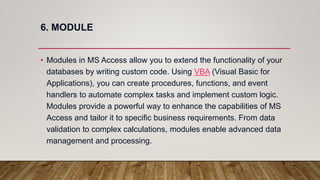 Feature of Microsoft Access power point ppt | PPT