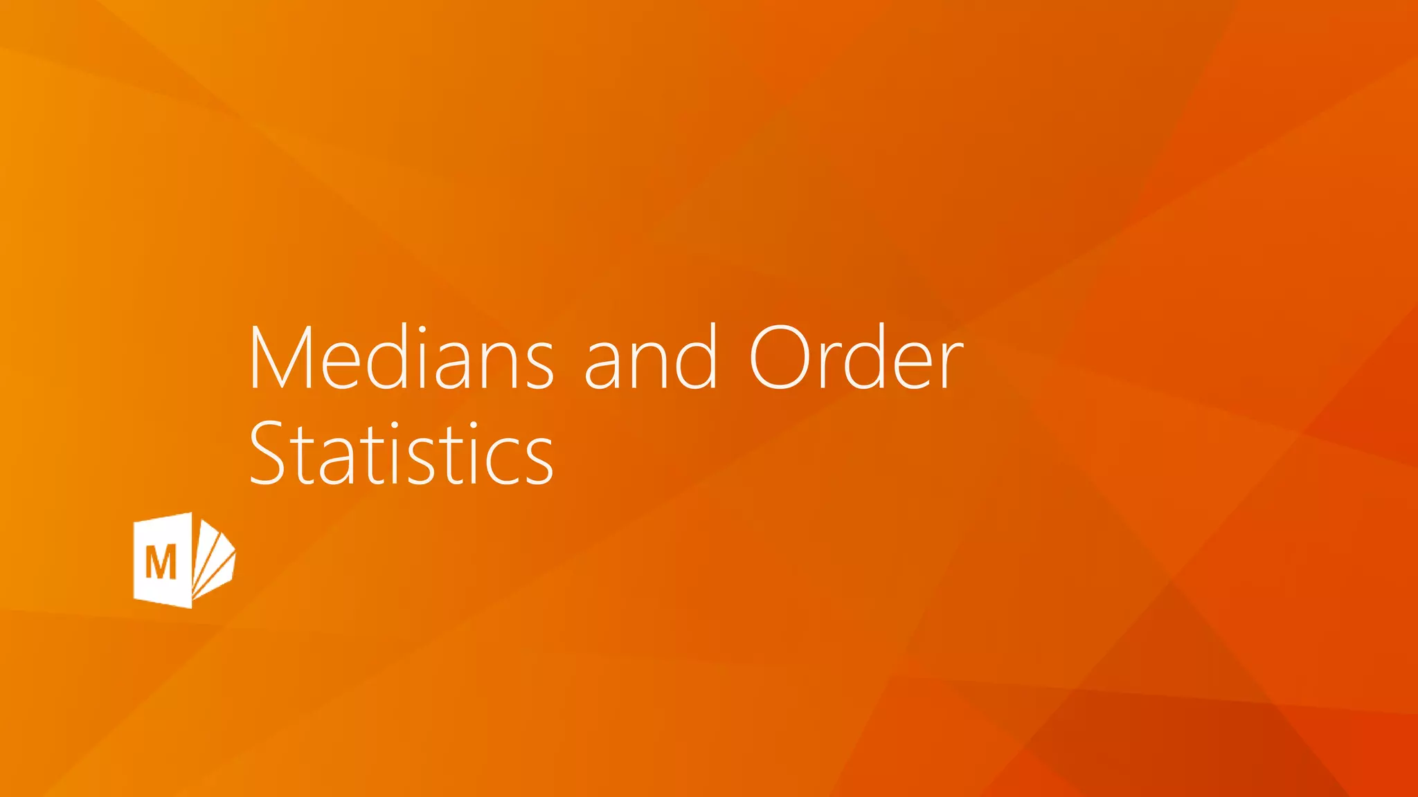 median and order statistics | PPT