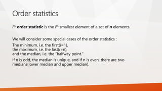median and order statistics | PPT